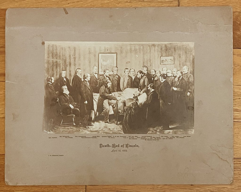 John Littlefield, Death-Bed of Lincoln, Albumen Photograph of Painting ...