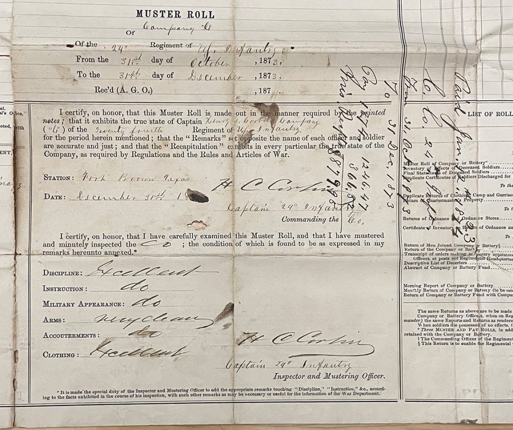 John L. Clem, Muster Roll Document, Signed 46 Times | Abraham Lincoln ...