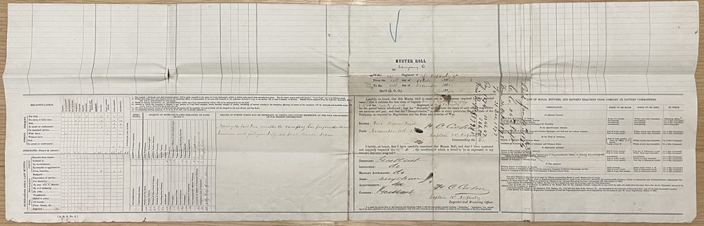 John L. Clem, Muster Roll Document, Signed 46 Times | Abraham Lincoln ...