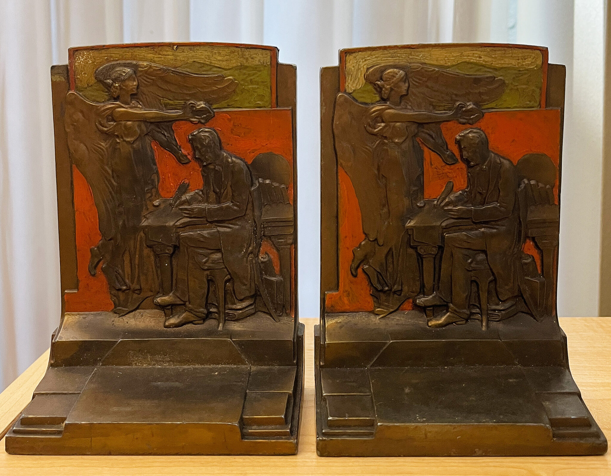 Abraham Lincoln Bookends, Pompeian Bronze, c1925 | Abraham Lincoln Book ...